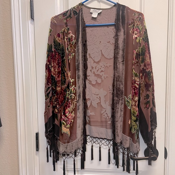 Sweaters | Vintage Burnout Velvet Ruana | Poshmark